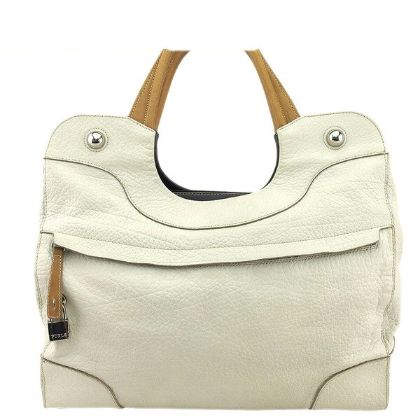 【BIGお買い物ラリー★30%OFFセール中】フルラ Furla ハンドバッグ アイボリー×ベージュ×シルバー レディース 中古