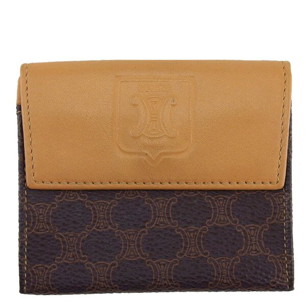 【X'masセール★30%OFF】セリーヌ CELINE ケースマカダム ベージュ×ダークブラウン レディース 中古