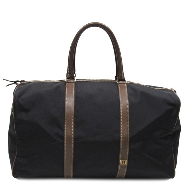 【BIGお買い物ラリー★30%OFFセール中】ダンヒル Dunhill ボストンバッグロゴプレート ブラック ブラウン レディース 中古