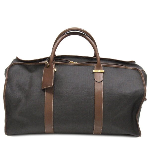 【X'masセール★30%OFF】ダンヒル Dunhill ボストンバッグヘリンボーン グレー 灰色 ブラウン レディース 中古