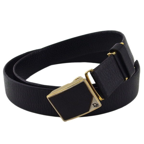 【X'masセール★30%OFF】ディオール Dior ベルト ブラック×ゴールド×シルバー レディース 中古