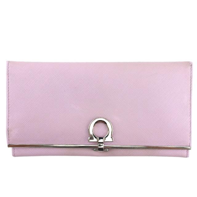 【BIGお買い物ラリー★30%OFFセール中】サルヴァトーレフェラガモ Salvatore Ferragamo 長財布ガンチーニ ピンク レディース 中古