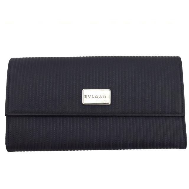 【X'masセール★30%OFF】ブルガリ BVLGARI 長財布ミレリゲ ロゴプレート ブラック レディース 中古