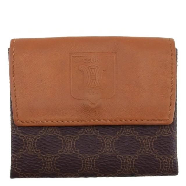 【BIGお買い物ラリー★30%OFFセール中】セリーヌ CELINE ケースマカダム ブラウン ベージュ レディース 中古