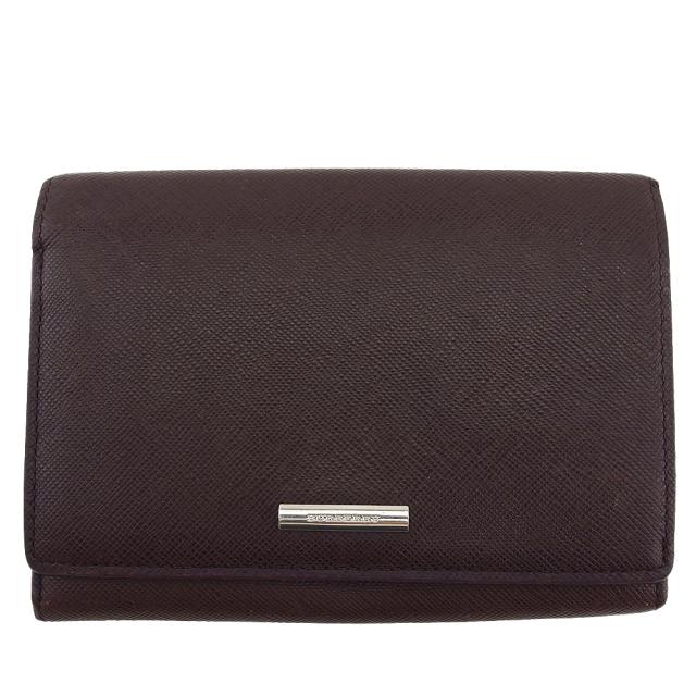 【X'masセール★30%OFF】バーバリー BURBERRY 長財布ロゴプレート ブラウン レディース 中古