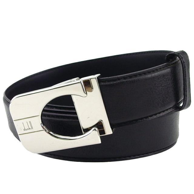 【BIGお買い物ラリー★30%OFFセール中】ダンヒル Dunhill ベルト ブラック×シルバー レディース 中古