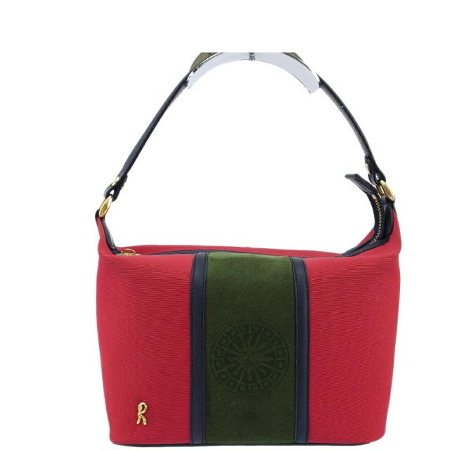 【BIGお買い物ラリー★30%OFFセール中】ロベルタ・ディ・カメリーノ Roberta di Camerino ハンドバッグレッド×ネイビー×グリーン Rosso レディース 中古