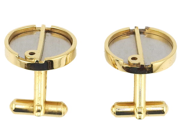 ダンヒル Dunhill カフスdマーク サークル 丸型 スウィヴル式 ゴールド