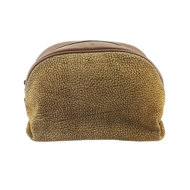 【BIGお買い物ラリー★30%OFFセール中】ボルボネーゼ BORBONESE ポーチうずら柄 redwallタグ付き ブラウン ベージュ レディース 中古