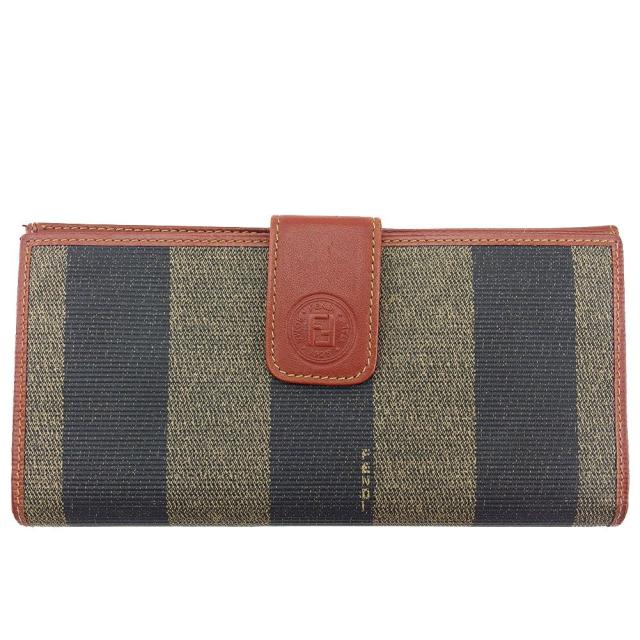 【X'masセール★30%OFF】フェンディ FENDI 長財布ペカン ブラウン×ブラック×ベージュ レディース 中古