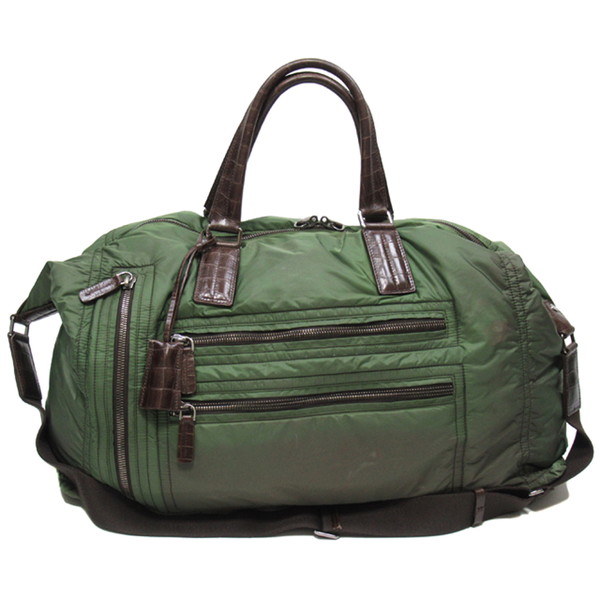 【X'masセール★30%OFF】トッズ TOD’S ボストンバッグ異素材コンビ 2WAYショルダー グリーン ブラウン レディース 中古