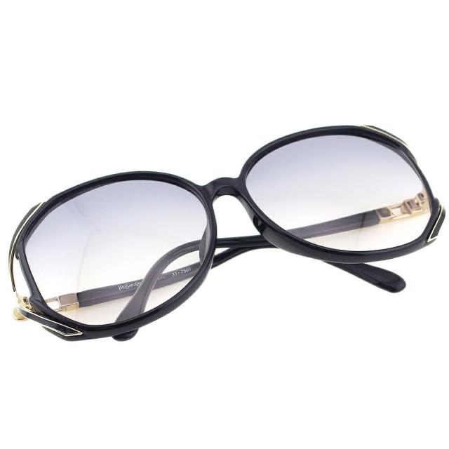 【BIGお買い物ラリー★30%OFFセール中】サンローラン SAINT LAURENT サングラスグラデーション YSLロゴ ブラック グレー 灰色 メンズ 中古