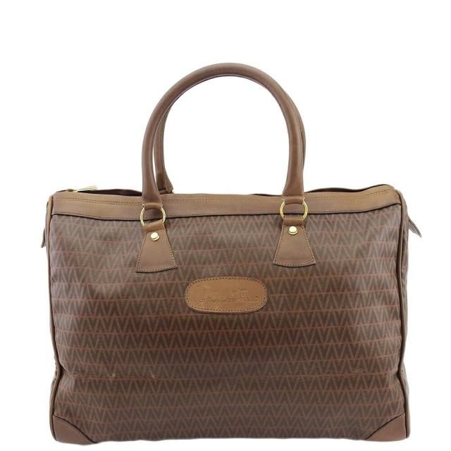 【BIGお買い物ラリー★30%OFFセール中】マリオ・ヴァレンティノ MARIO VALENTINO ボストンバッグロゴ 総柄 ブラウン メンズ 中古