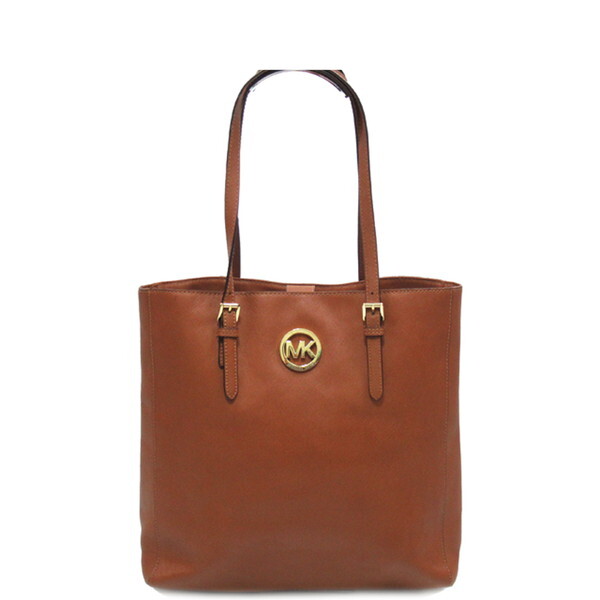 【X'masセール★30%OFF】マイケルコース Michael Kors トートバッグMKプレート ブラウン レディース 中古