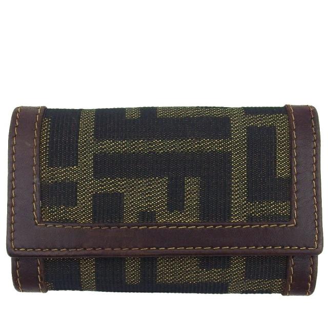 【X'masセール★30%OFF】フェンディ FENDI キーケースズッカ ブラック ブラウン ベージュ レディース 中古