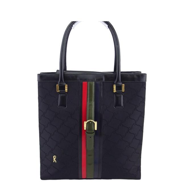 ロベルタ・ディ・カメリーノ Roberta di Camerino ハンドバッグロゴ柄 ブラック×レッド×モスグリーン×ネイビー×ゴールド レディース 中古