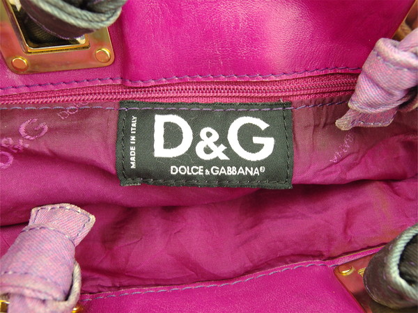 【X'masセール★30%OFF】ドルチェアンドガッバーナ DOLCE&GABBANA トートバッグプリント ドルガバ ラインストーン付き ピンク グレー 灰色 ブラック系 レディース 中古 ドルチェアンドガッバーナ DOLCE&GABBANA トートバッグ プリント
