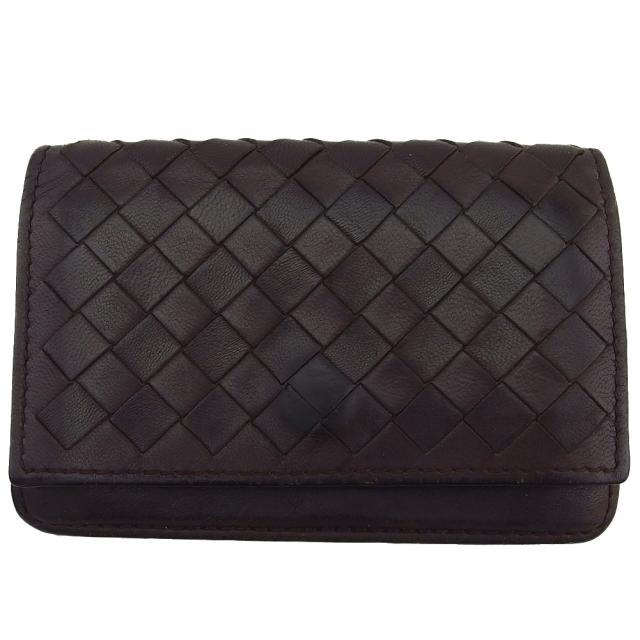 【BIGお買い物ラリー★30%OFFセール中】ボッテガヴェネタ BOTTEGAVENETA ケースイントレチャート ブラウン レディース 中古
