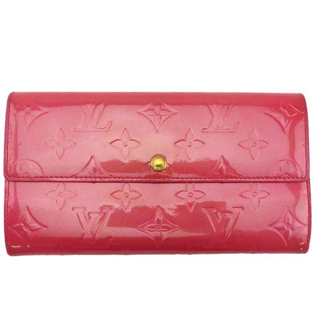 【BIGお買い物ラリー★30%OFFセール中】ルイ・ヴィトン LOUIS VUITTON 長財布ヴェルニ ポルトフォイユ・サラ ローズリッチ レディース 中古