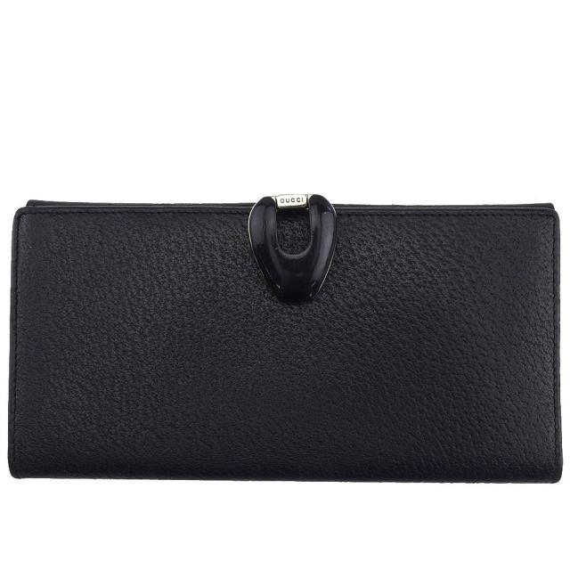 【BIGお買い物ラリー★30%OFFセール中】グッチ GUCCI 二つ折り財布 ブラック×シルバー レディース 中古