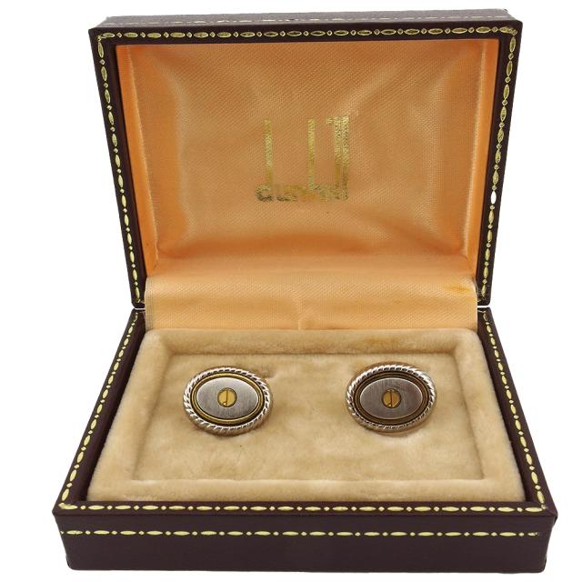 【X'masセール★30%OFF】ダンヒル Dunhill カフス シルバー×ゴールド レディース 中古