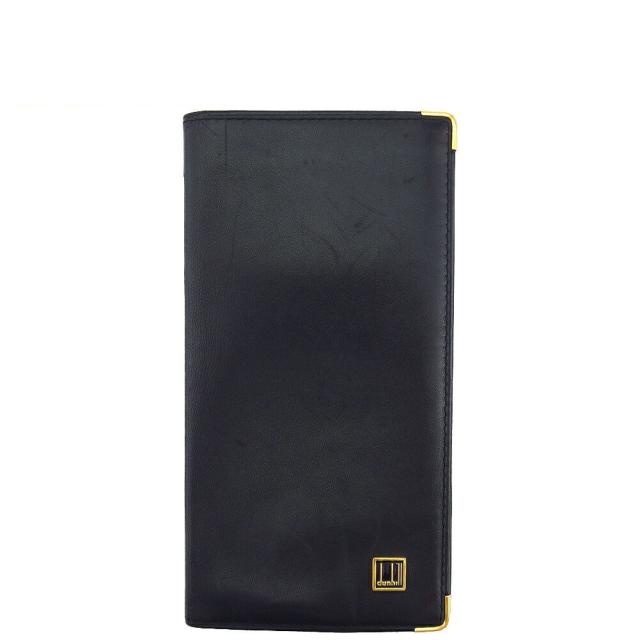 【BIGお買い物ラリー★30%OFFセール中】ダンヒル Dunhill 札入れロゴプレート 角プレート ブラック レディース 中古