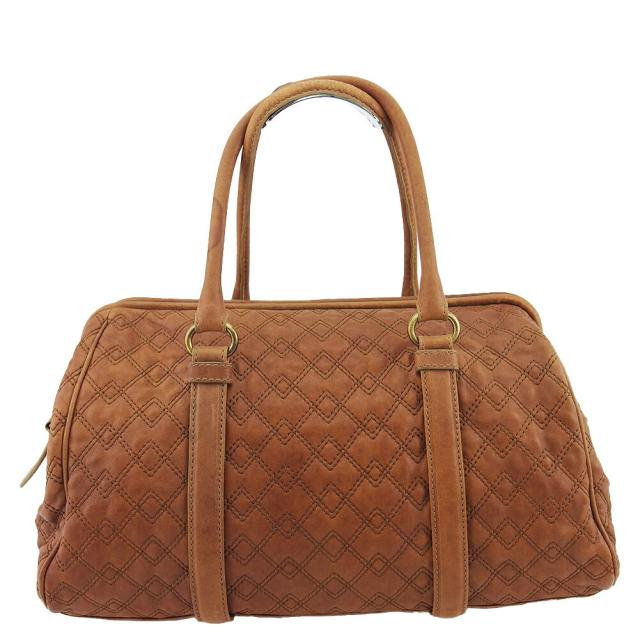 【BIGお買い物ラリー★30%OFFセール中】ドルチェアンドガッバーナ DOLCE&GABBANA ボストンバッグダイヤステッチ ドルガバ ブラウン レディース 中古