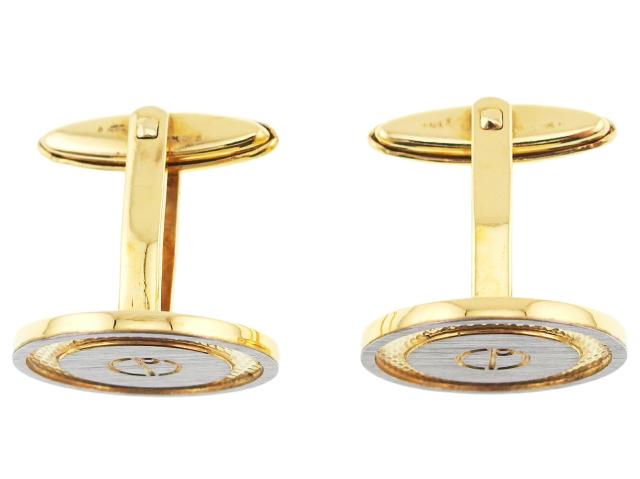 ダンヒル Dunhill カフスdマーク サークル 丸型 スウィヴル式 シルバー