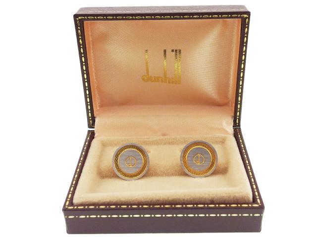 【X'masセール★30%OFF】ダンヒル Dunhill カフス2アイテムセット dマーク スウィヴル式 ワニロ式 ゴールド ブラック ネイビー レディース 中古 ダンヒル Dunhill カフス 2アイテムセット dマーク ゴールド ブラック