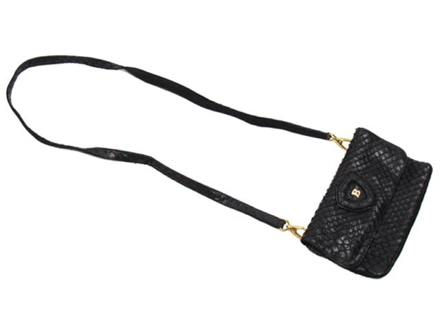 バリー BALLY トートバッグBマーク ポシェット付き ブラック ゴールド