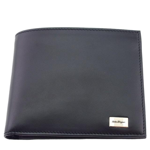 【BIGお買い物ラリー★30%OFFセール中】サルヴァトーレフェラガモ Salvatore Ferragamo 二つ折り財布 NERO レディース 中古