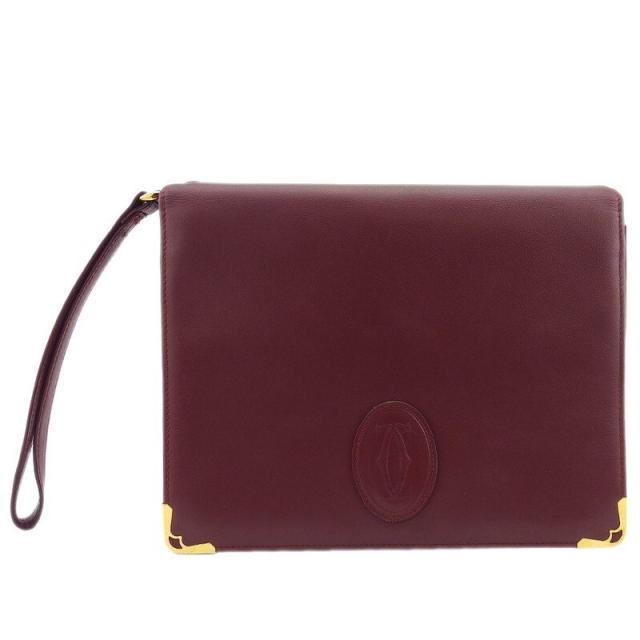 【BIGお買い物ラリー★30%OFFセール中】カルティエ CARTIER クラッチバッグマストライン ボルドー レディース 中古