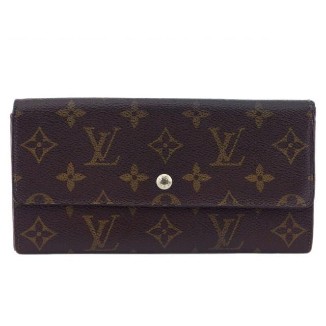 【X'masセール★30%OFF】ルイ・ヴィトン LOUIS VUITTON 長財布モノグラム ポシェットポルトモネクレディ ブラウン ベージュ レディース 中古