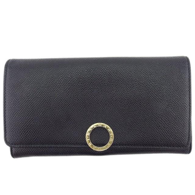 【BIGお買い物ラリー★30%OFFセール中】ブルガリ BVLGARI 長財布ブルガリブルガリ ラージウォレット ブラック レディース 中古