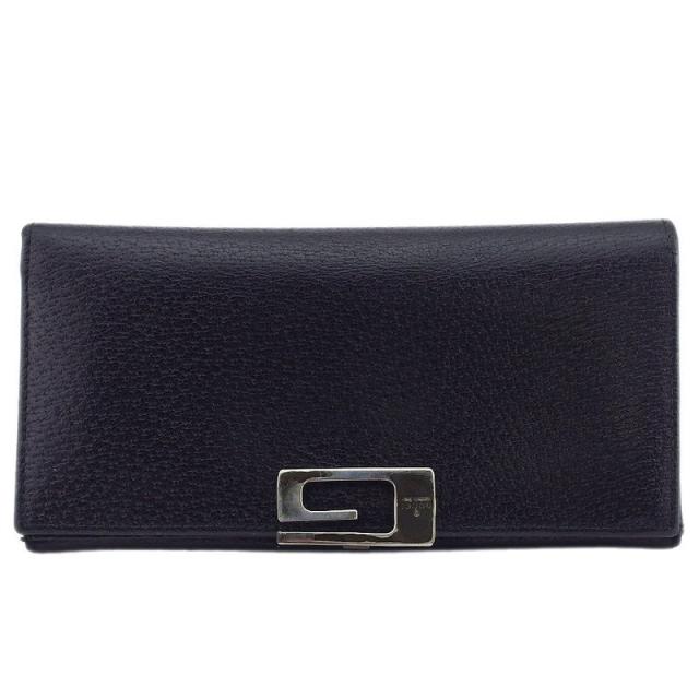 【BIGお買い物ラリー★30%OFFセール中】グッチ GUCCI 長財布Gマーク オールドグッチ ブラック レディース 中古