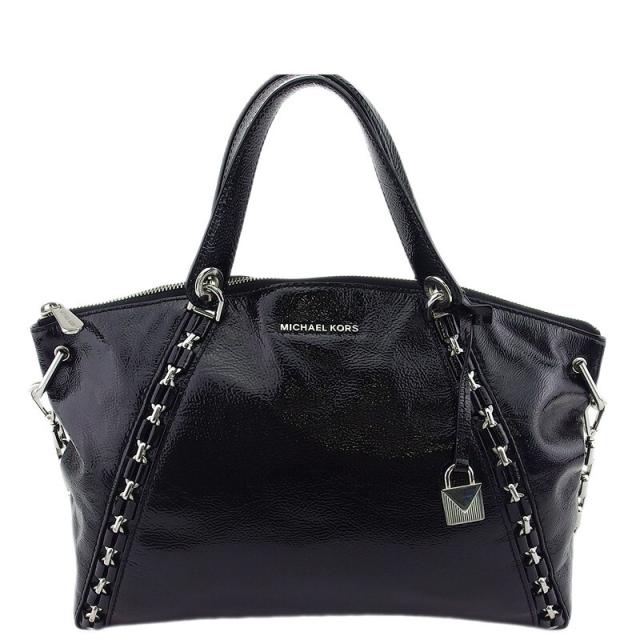 【BIGお買い物ラリー★30%OFFセール中】マイケルコース Michael Kors ショルダーバッグチェーンデザイン カデナモチーフチャーム付き ブラック レディース 中古