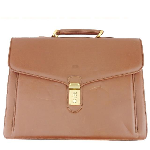 【BIGお買い物ラリー★30%OFFセール中】バレンシアガ BALENCIAGA ビジネスバッグBBマーク ブラウン レディース 中古