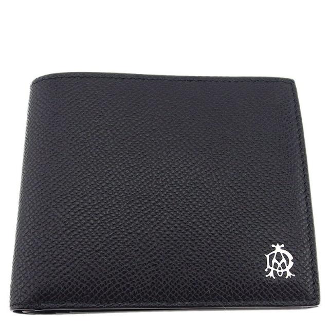 【X'masセール★30%OFF】ダンヒル Dunhill 二つ折り財布ボードン ADマーク ブラック レディース 中古