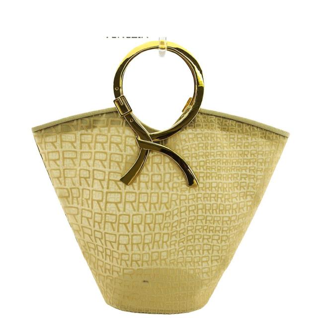 【BIGお買い物ラリー★30%OFFセール中】ロベルタ・ディ・カメリーノ Roberta di Camerino ハンドバッグR柄 Rモチーフハンドル ベージュ レディース 中古