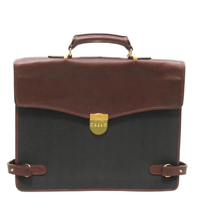 【BIGお買い物ラリー★30%OFFセール中】ダンヒル Dunhill ビジネスバッグヘリンボーン ダイヤルロック ブラック ブラウン ゴールド レディース 中古