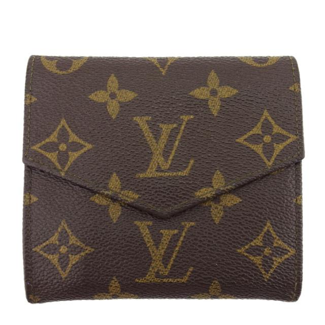 【BIGお買い物ラリー★30%OFFセール中】ルイ・ヴィトン LOUIS VUITTON 二つ折り財布モノグラム ポルトモネビエ（旧タイプ） ブラウン ベージュ レディース 中古