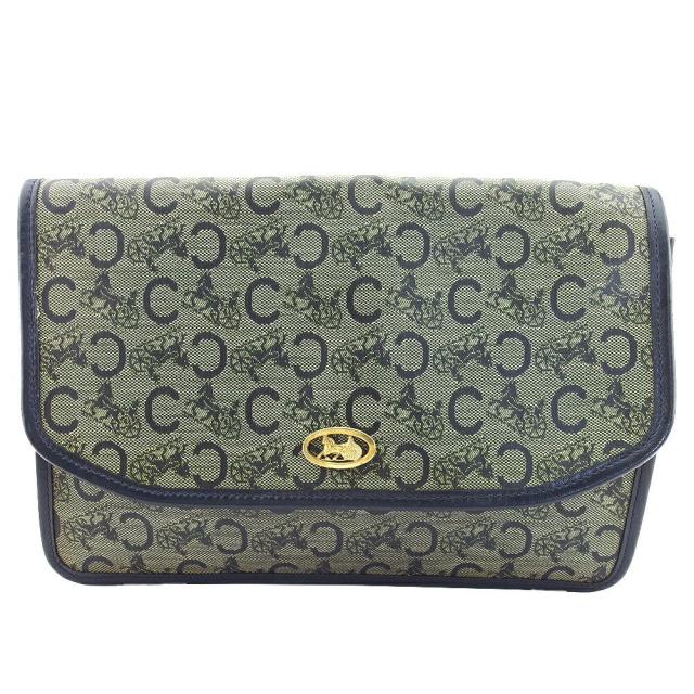 【BIGお買い物ラリー★30%OFFセール中】セリーヌ CELINE クラッチバッグCブラゾン ネイビー レディース 中古