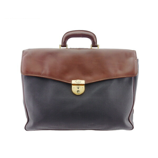 【X'masセール★30%OFF】ダンヒル Dunhill ビジネスバッグ ブラウン×ブラック×グリーン系チェック レディース 中古