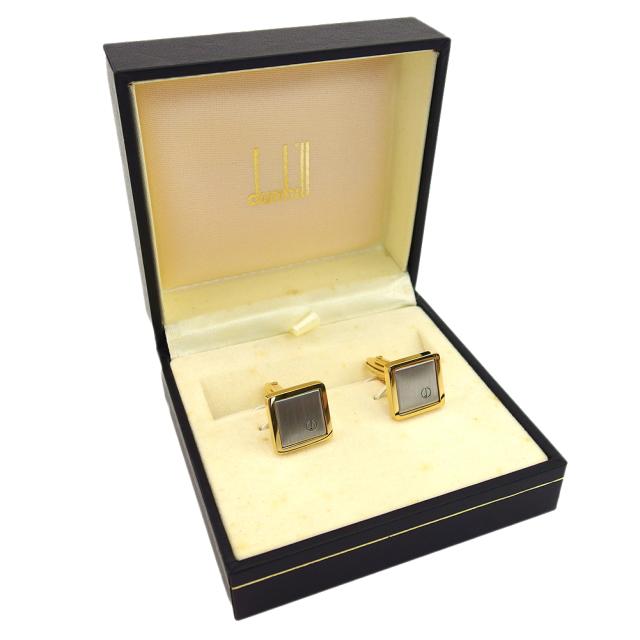 【X'masセール★30%OFF】ダンヒル Dunhill カフスdマーク スウィヴル式 ゴールド シルバー レディース 中古