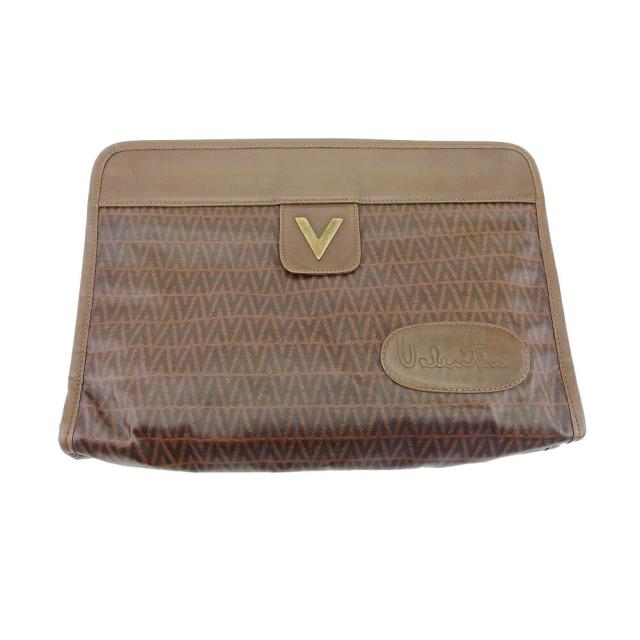 【X'masセール★30%OFF】マリオ・ヴァレンティノ MARIO VALENTINO クラッチバッグ ブラウン　ベージュ レディース 中古