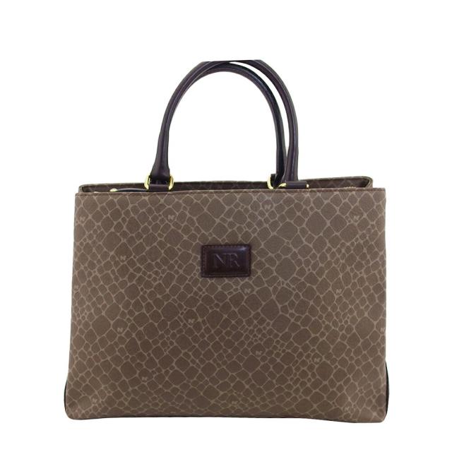 【BIGお買い物ラリー★30%OFFセール中】ニナリッチ NINA RICCI ハンドバッグヌーボー柄 ブラウン×ダークブラウン レディース 中古