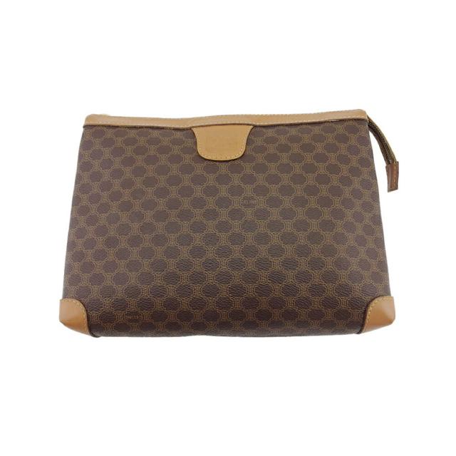 【X'masセール★30%OFF】セリーヌ CELINE クラッチバッグマカダム オールドセリーヌ ブラウン ベージュ レディース 中古