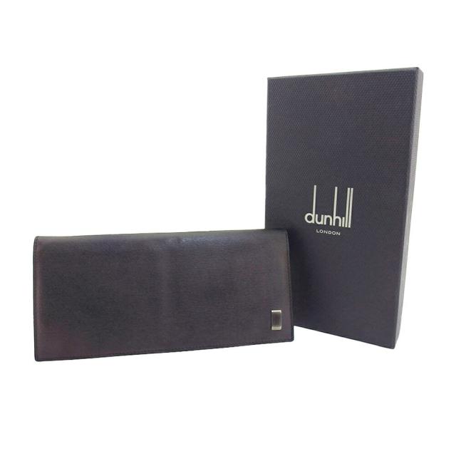 【X'masセール★30%OFF】ダンヒル Dunhill 長財布 サイドカー ダークブラウン レディース 中古