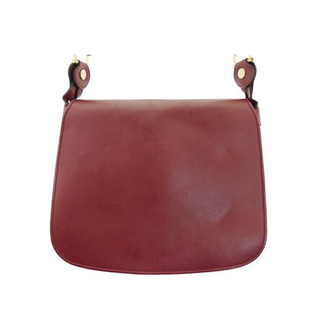 【BIGお買い物ラリー★30%OFFセール中】カルティエ CARTIER ショルダーバッグ ボルドー×ゴールド レディース 中古
