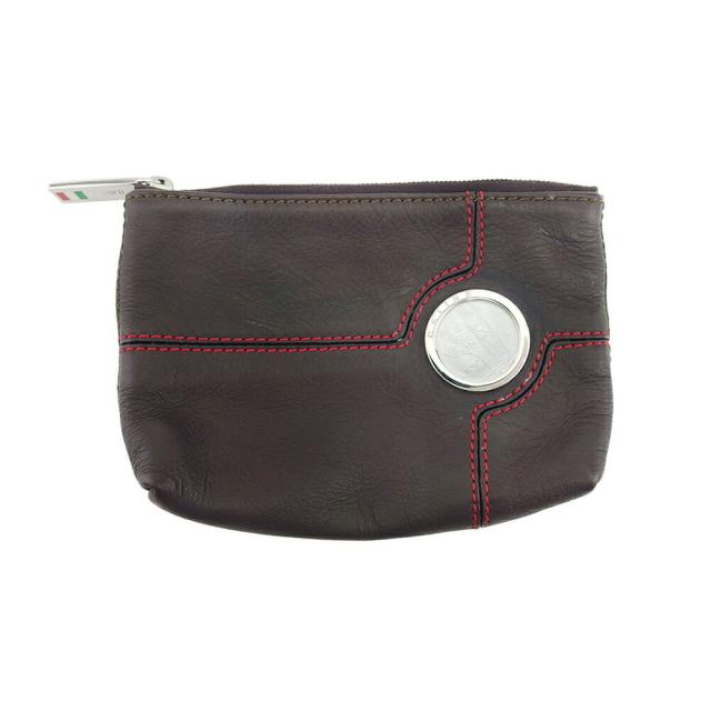 【BIGお買い物ラリー★30%OFFセール中】セリーヌ CELINE ポーチ ユーロデッセイ ブラウン×レッド×シルバー レディース 中古